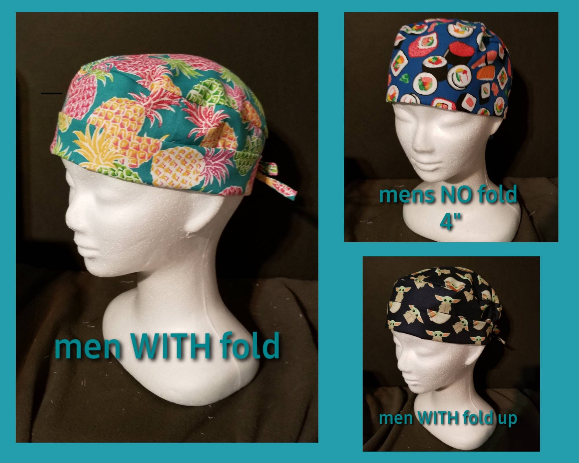 Scrub Cap Summer Strawberry Blue Berry Fruit Bouffant - Etsy