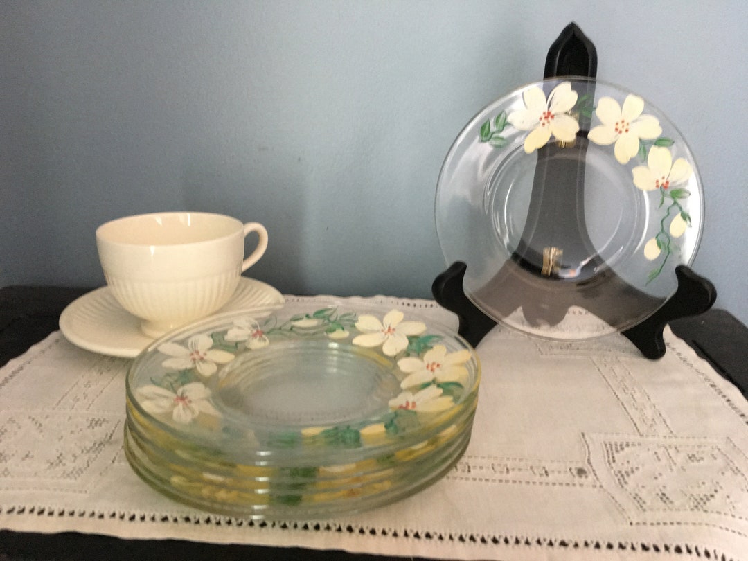 Beautiful and Unusual Hand Painted Dessert Plates FREE SHIPPING - Etsy