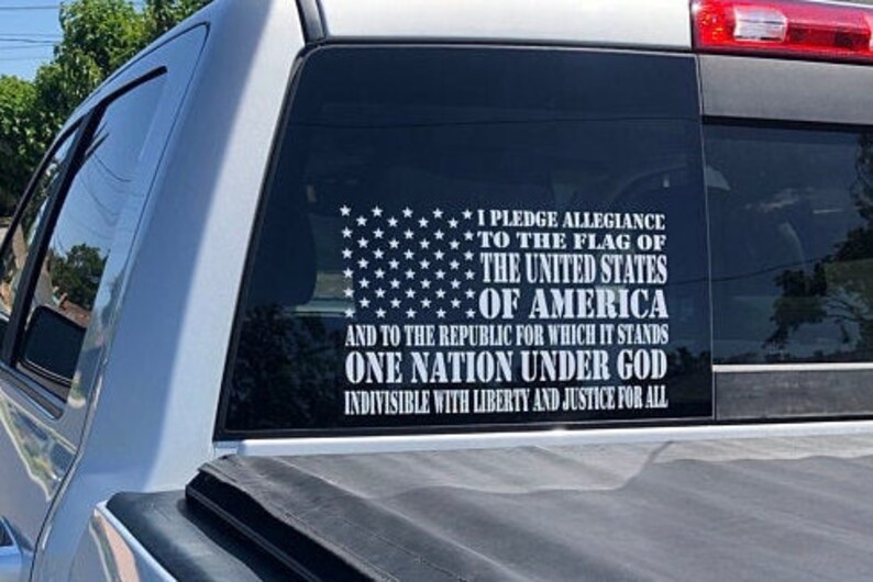 American Flag Pledge Decal Sticker - Etsy