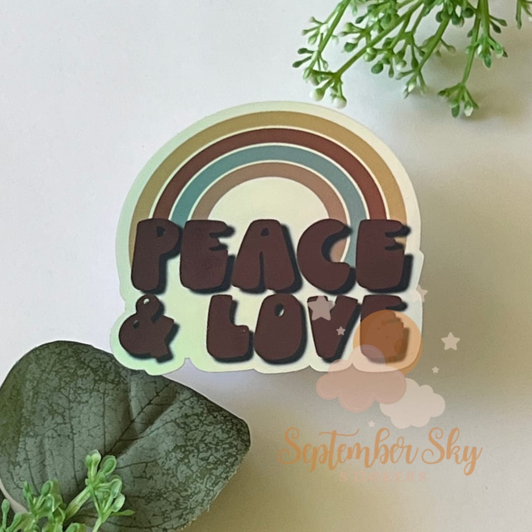 Peace & Love Sticker Waterproof Sticker Hydro Sticker Water Bottle ...