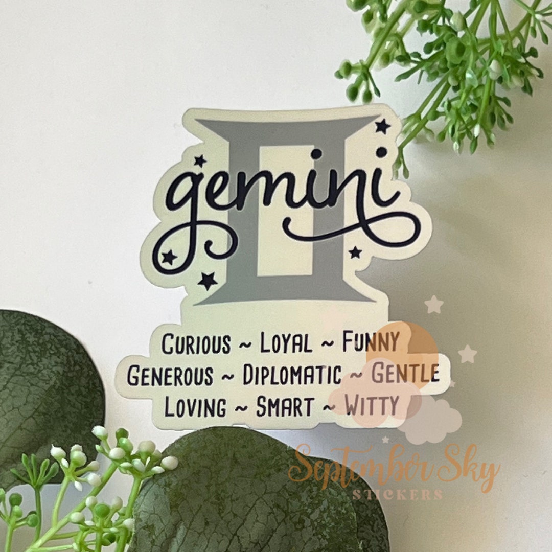 Gemini Sticker Waterproof Sticker Hydro Sticker Water Bottle Sticker ...