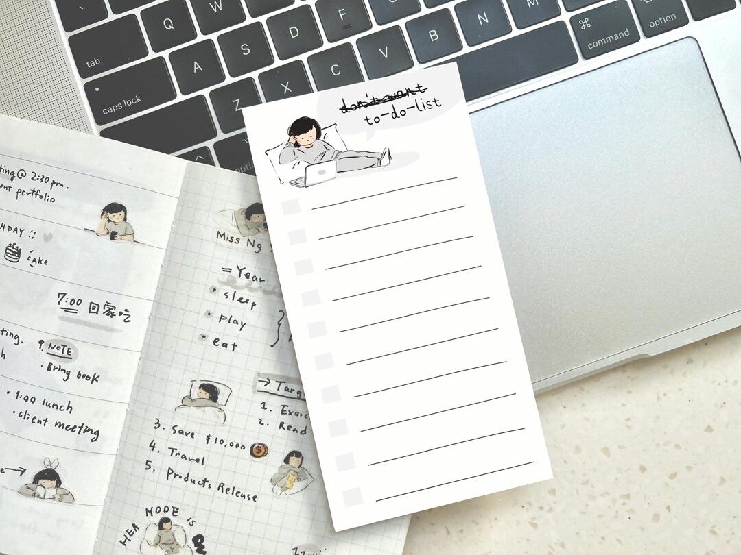 Procrastination Themed, Daily Memo Pad, Original Low Energy Girl ...