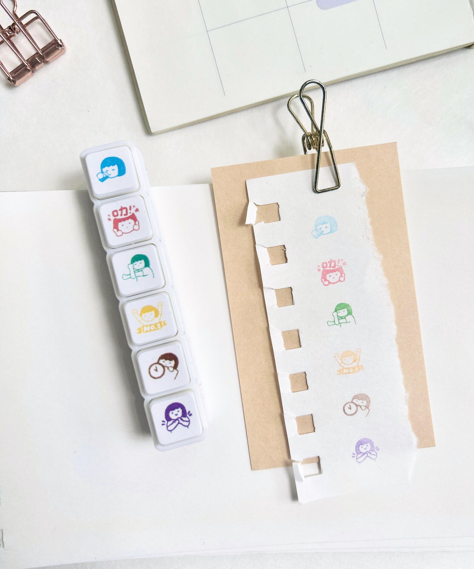 Habit Tracker for Planner, 6 in 1 Detachable Push-button Stamps, Mini ...