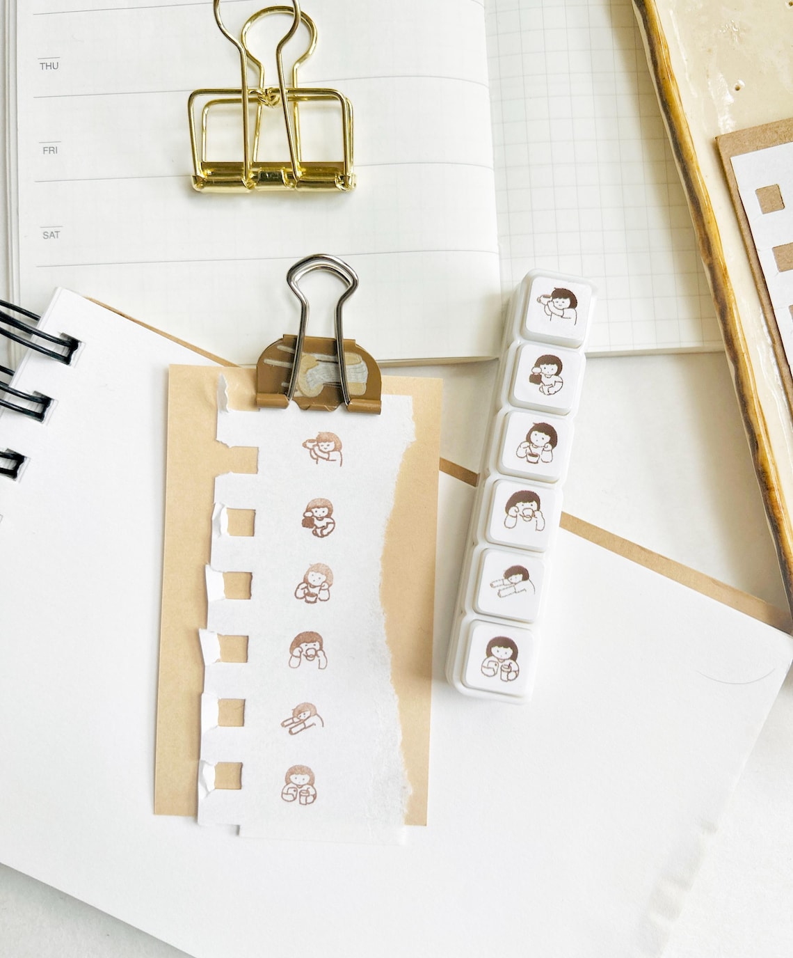 Original Design Mini Stamp, Detachable 6-in-1 Push Button Stamp for ...