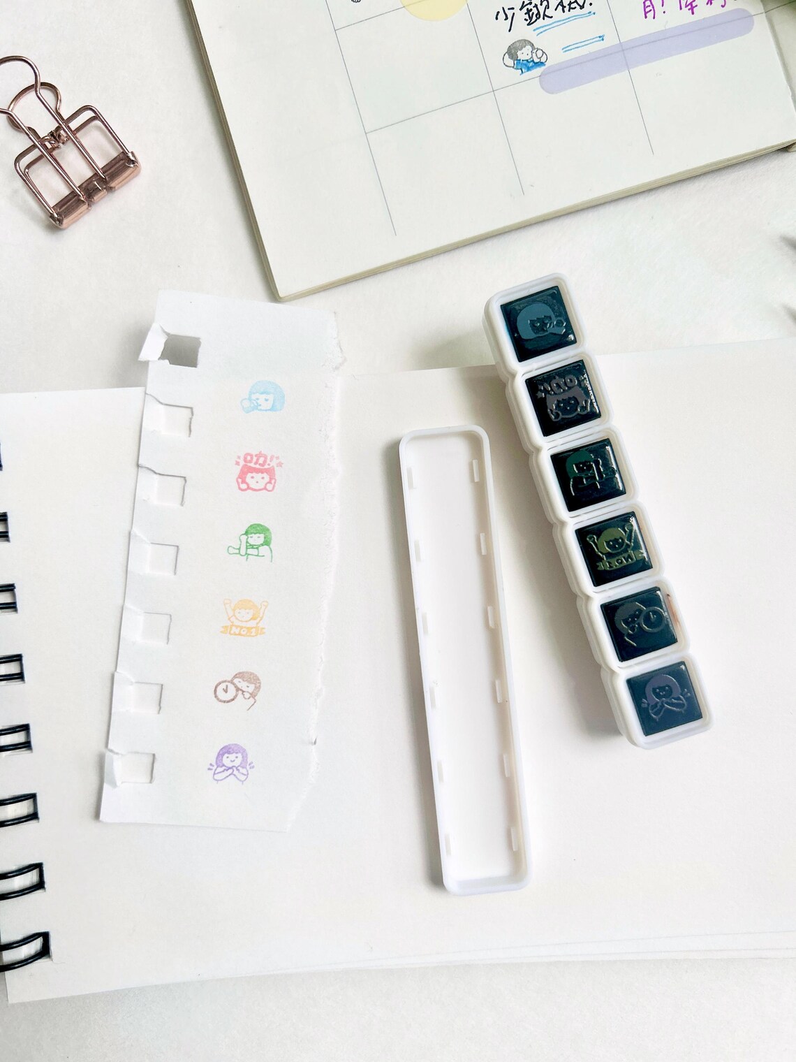 Habit Tracker for Planner, 6 in 1 Detachable Push-button Stamps, Mini ...