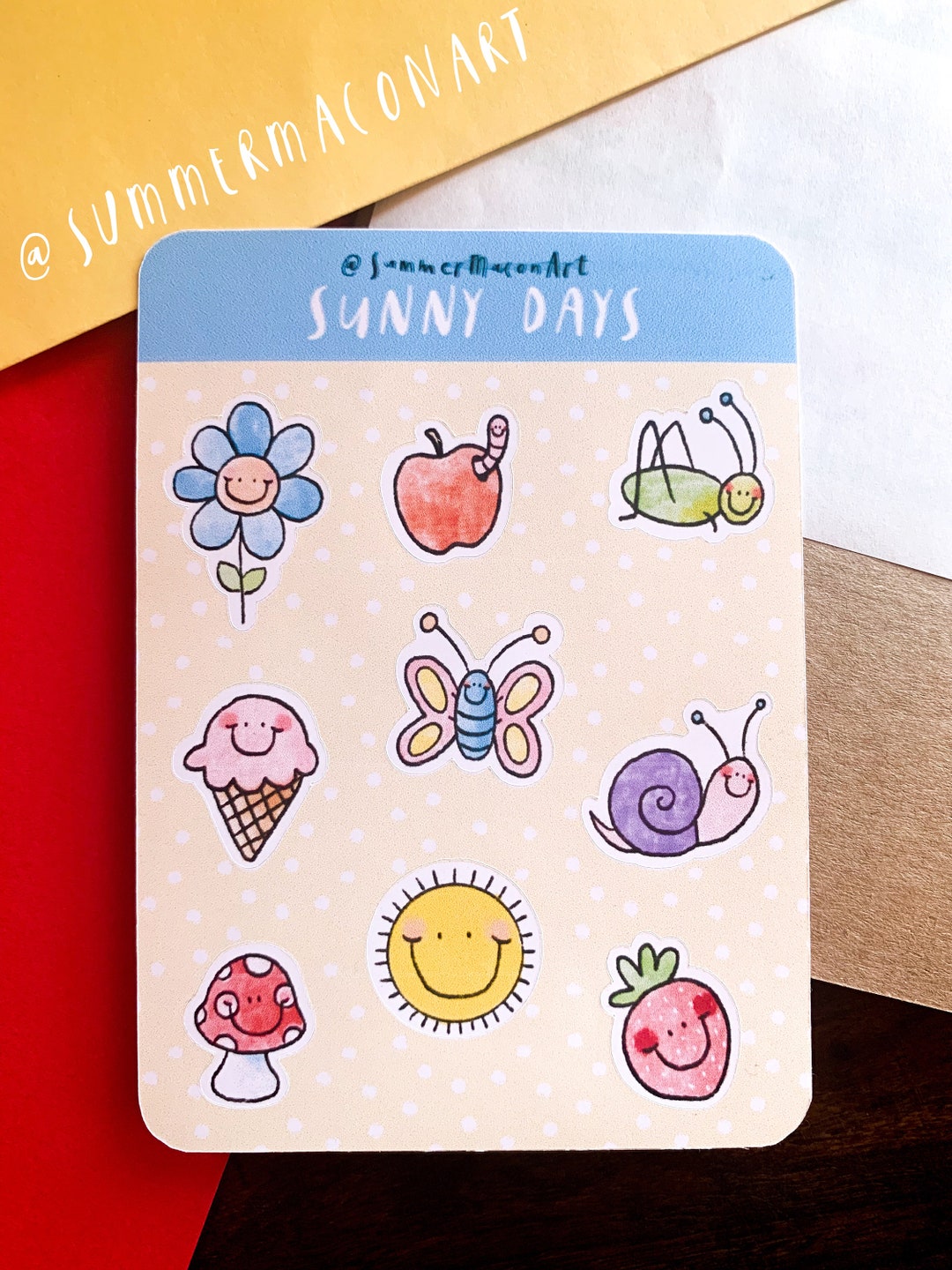 Sunny Days Sticker Sheet Cute Vintage Style Spring Summer - Etsy