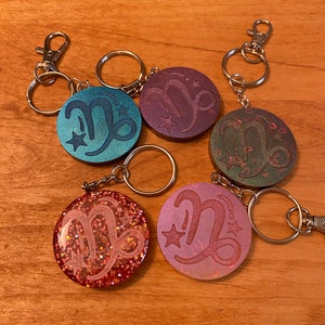 Capricorn Zodiac Sign Keychains - Etsy