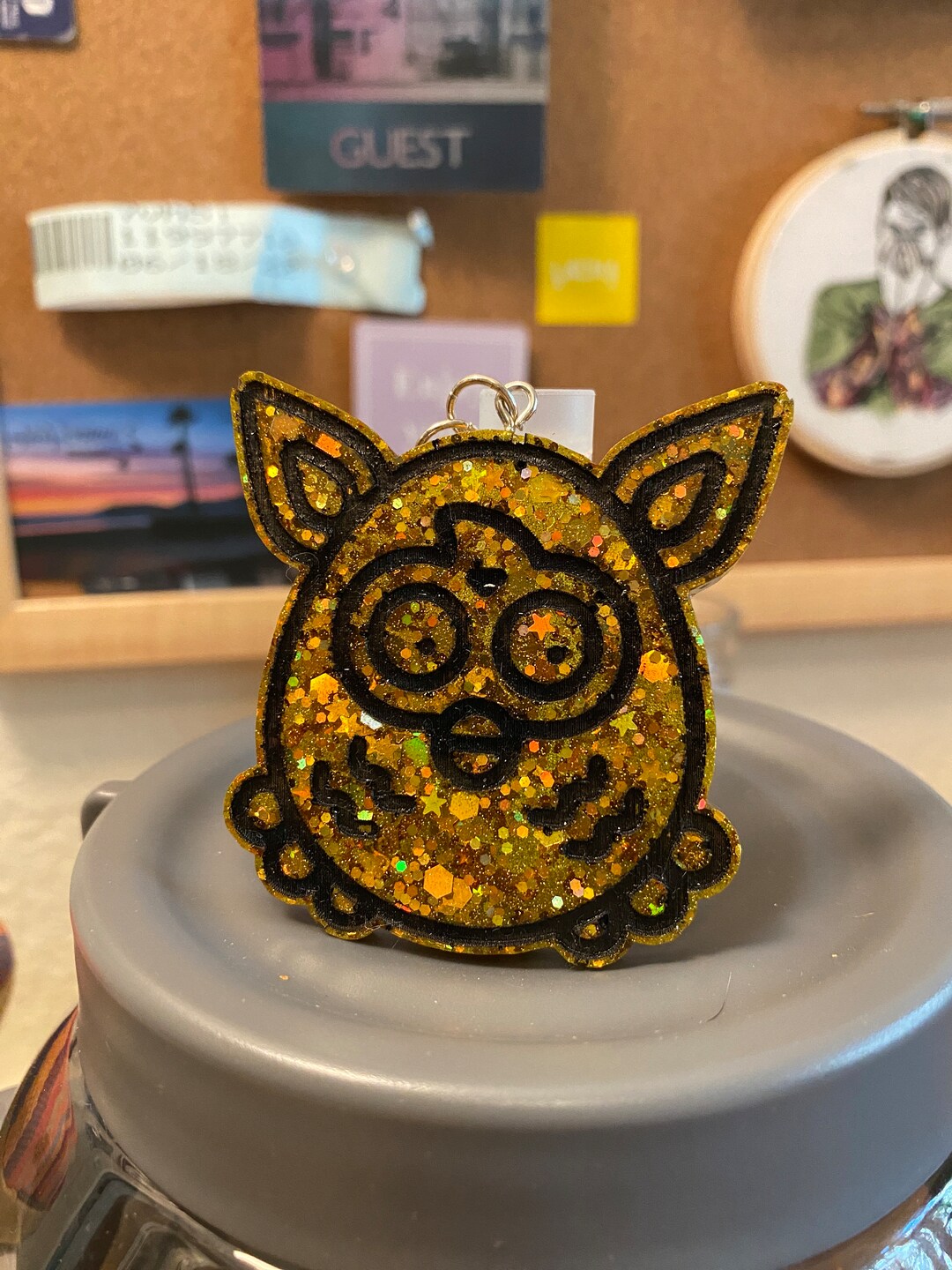 Big Golden Furby Keychain - Etsy