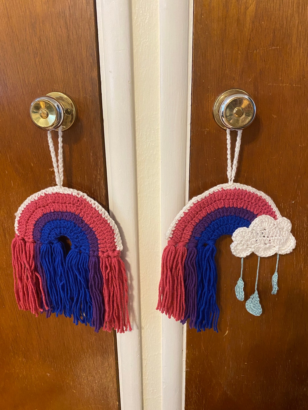 Crochet Bisexual Flag Rainbow Wall Hanging - Etsy