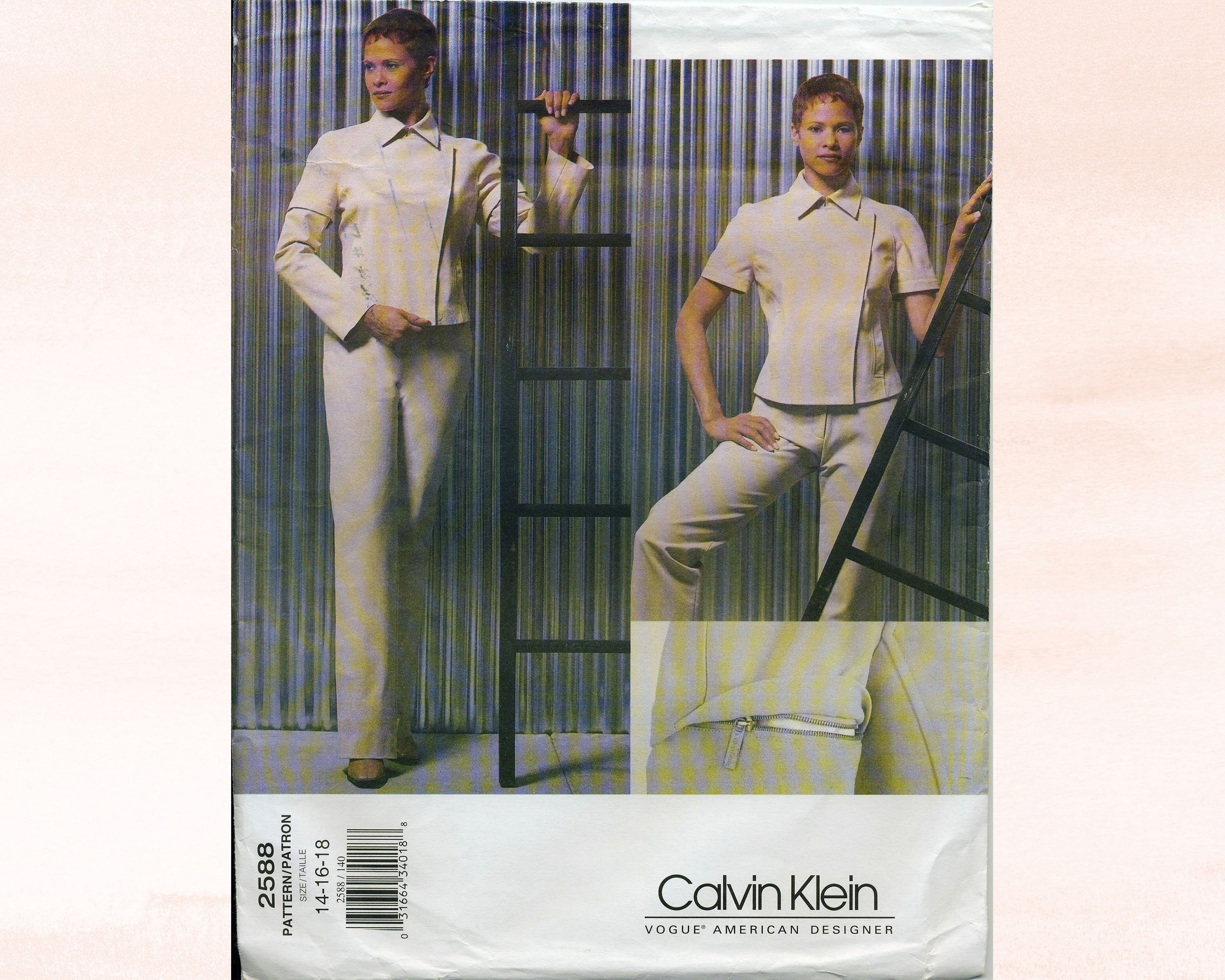 CALVIN KLEIN American Designer Jacket and Pants Sewing Pattern Vogue ...