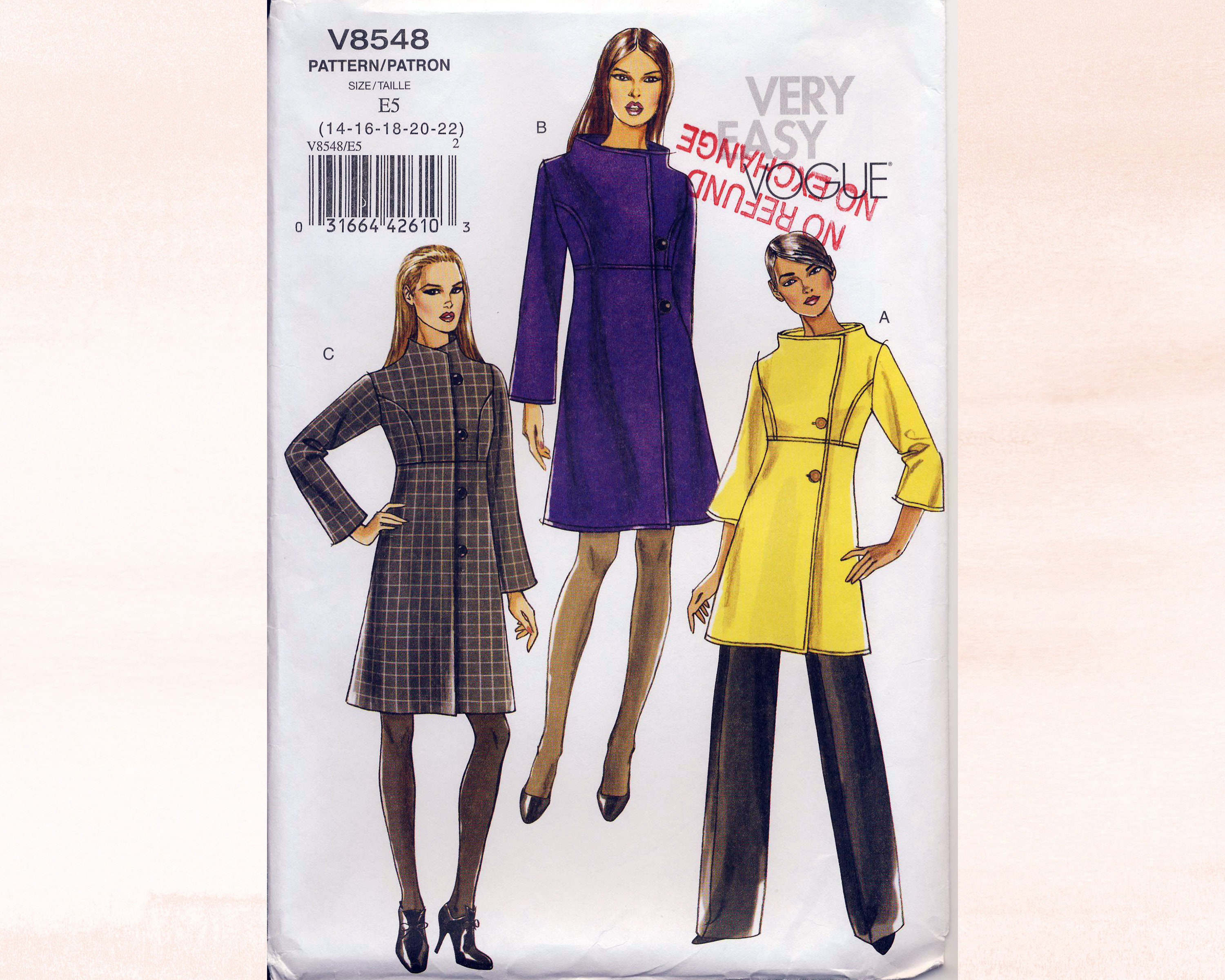 Jacket and Skirt Womens Misses Sewing Pattern Ultra EZ by Vogue 9086 ...