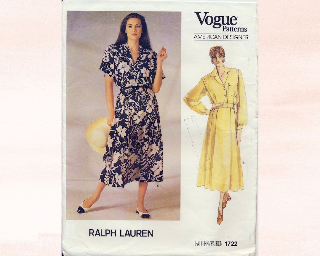 RALPH LAUREN Dress Pattern - Vouge 1722 - American Designer - Classic ...