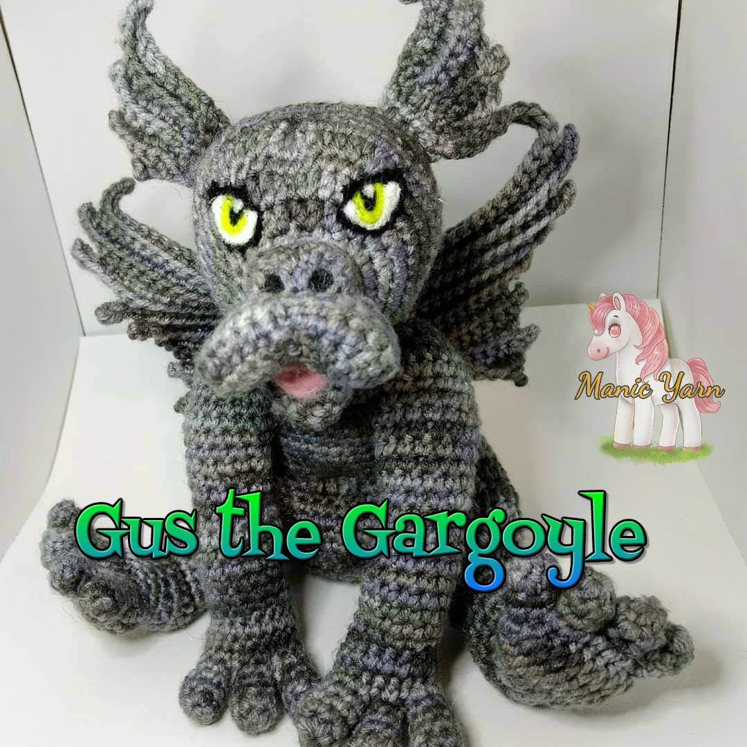 Gus the Gargoyle Amigurumi Crochet Pattern Fantasy Gremlin Monster ...