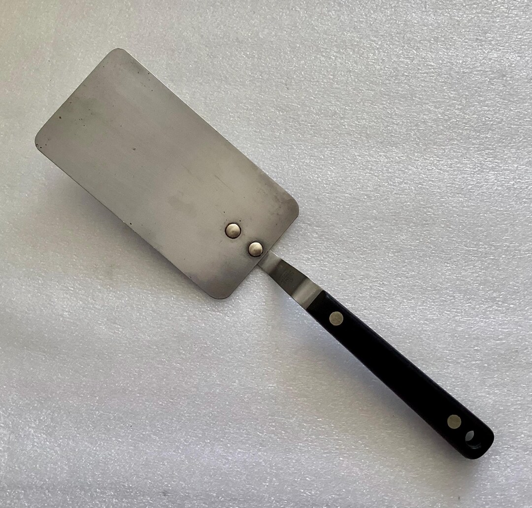 Vintager Flint Turner, Long Solid Stainless Spatula, Black Handle ...