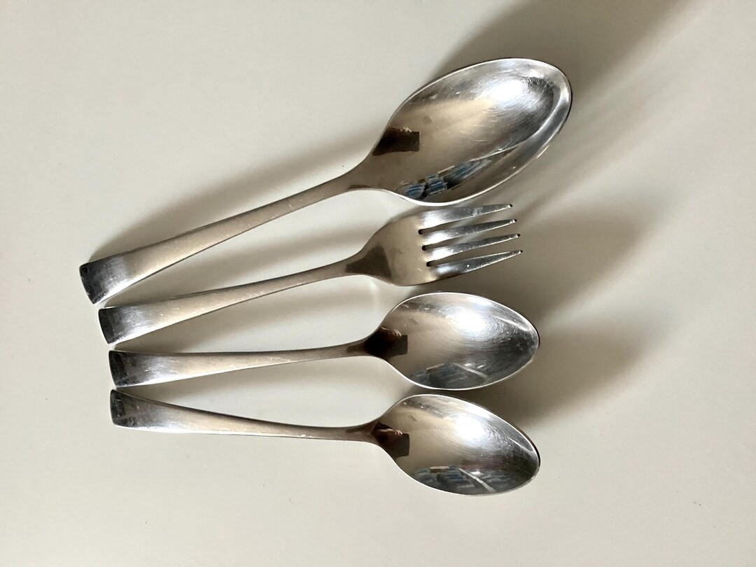 Retroneu Big Sur Stainless Flatware, 2 Teaspoons, Salad Fork, Soup ...