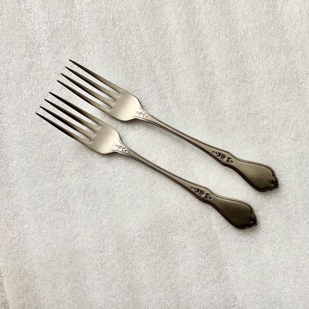2 Morning Blossom Dinner Forks, Vintage Oneida Stainless Flatware - Etsy