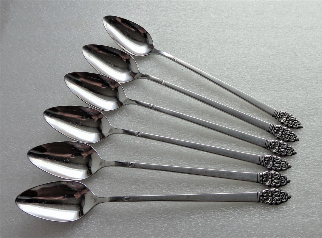 Oneida Vinland Flatware 6 Stainless Ice Tea Spoons Spoon - Etsy