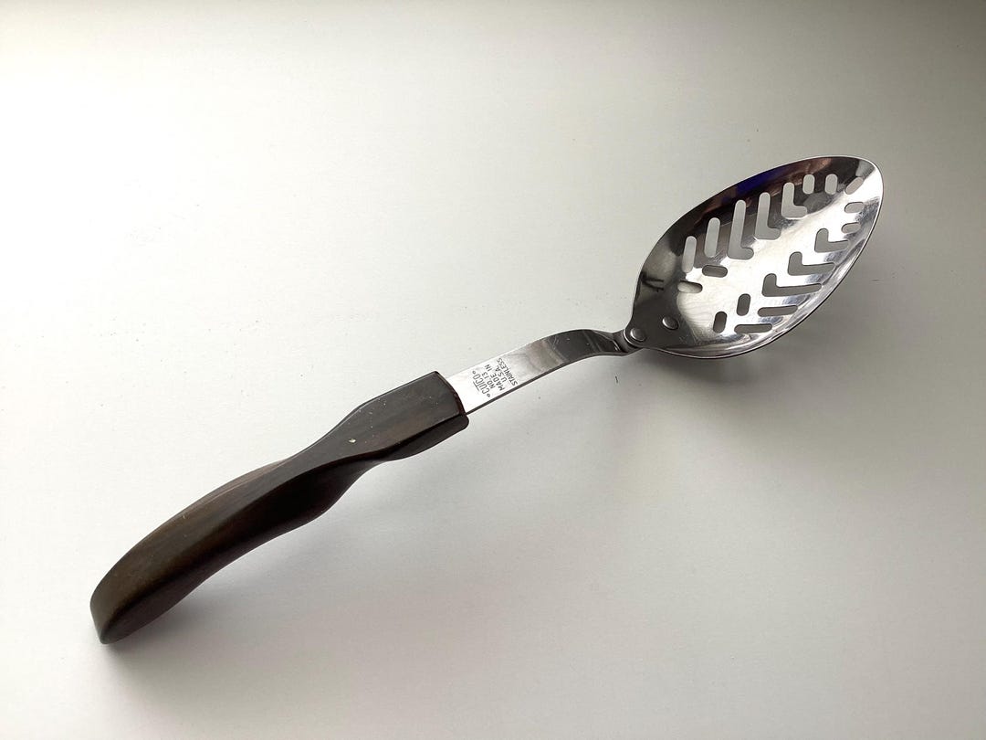 Cutco Slotted Cooking Spoon Vintage Dark Brown Handle No 13 USA - Etsy