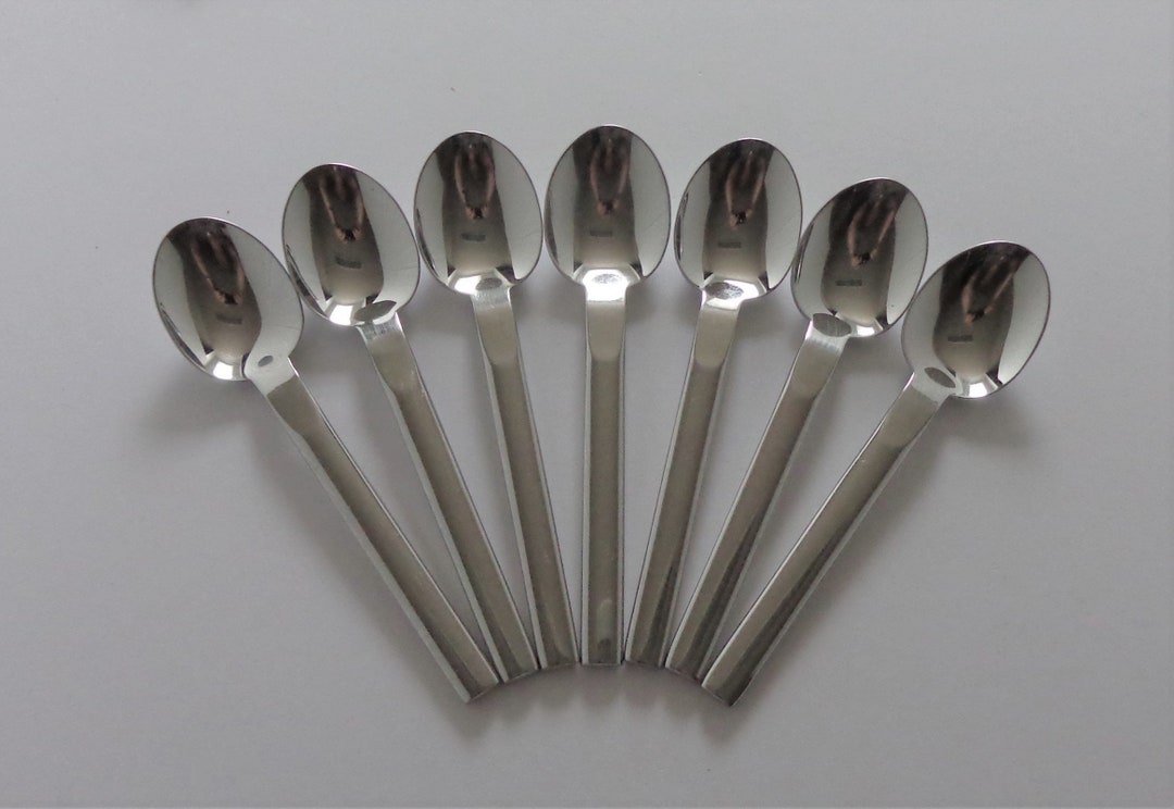 Set of 7 Ellipse Stainless Soup Spoons, Mikasa Modern Flatware - Etsy