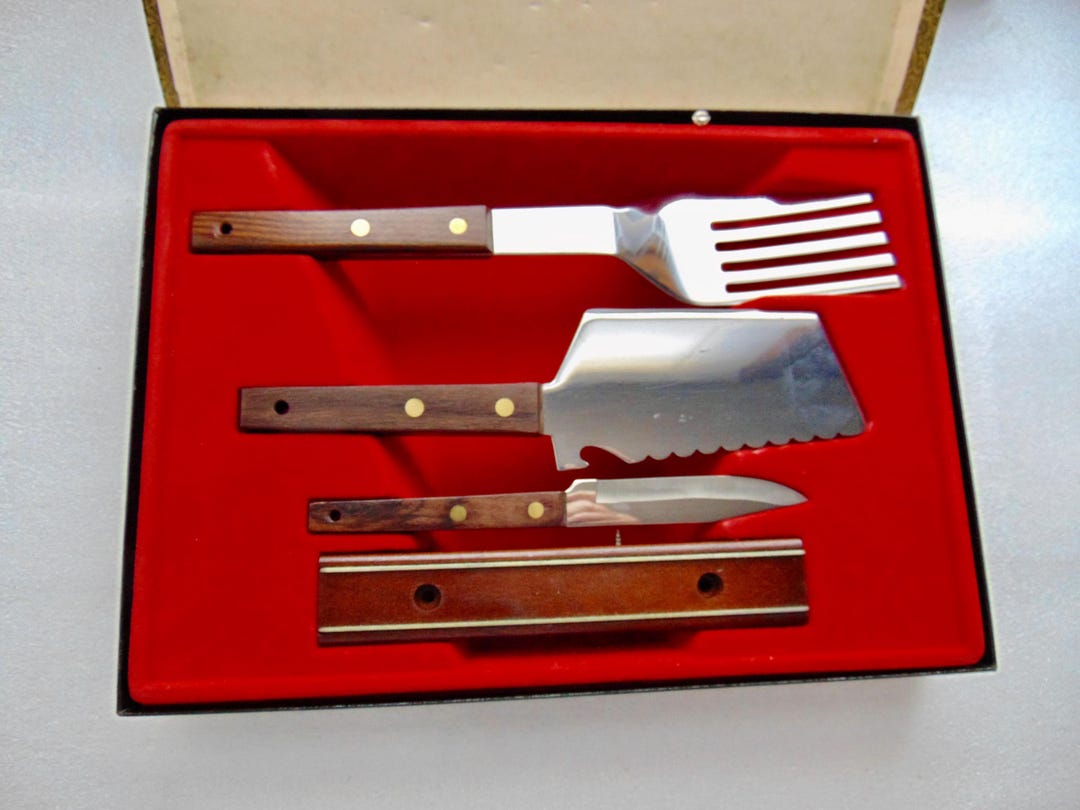 Vernco Kitchen Set: Parer & Multi Cleaver Knives, Meat Fork, Hang Rack ...