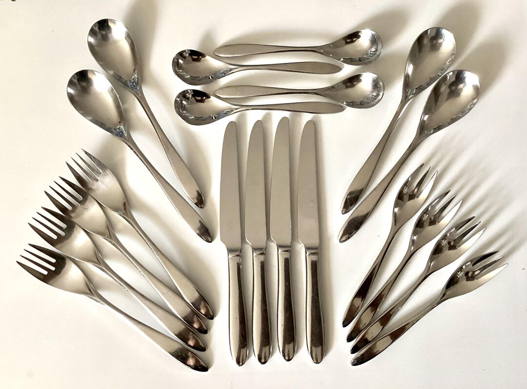 Main Course 20 Piece Stainless Flatware Set Knives Forks Spoons ...