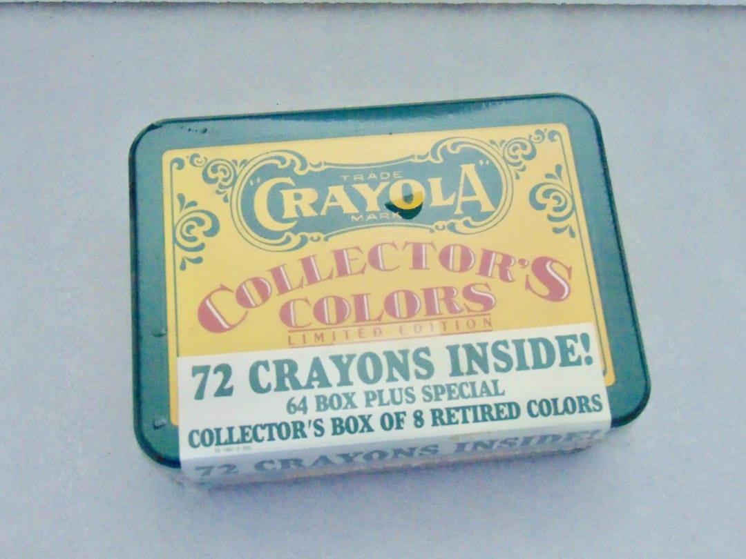 Vintage Crayola Tin, NOS, 72 Crayons, Collector's Box, Retired Colors ...