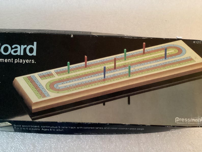Continuous Track Wood Cribbage Board Pegs & Box Vintage Card Game - Etsy