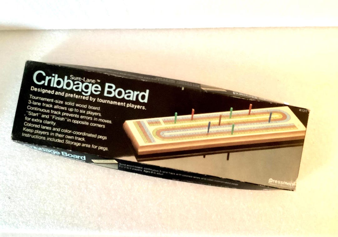 Continuous Track Wood Cribbage Board Pegs & Box Vintage Card Game - Etsy