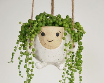 Hand-painted Ceramic Splatter Round Hanging Planter - Etsy