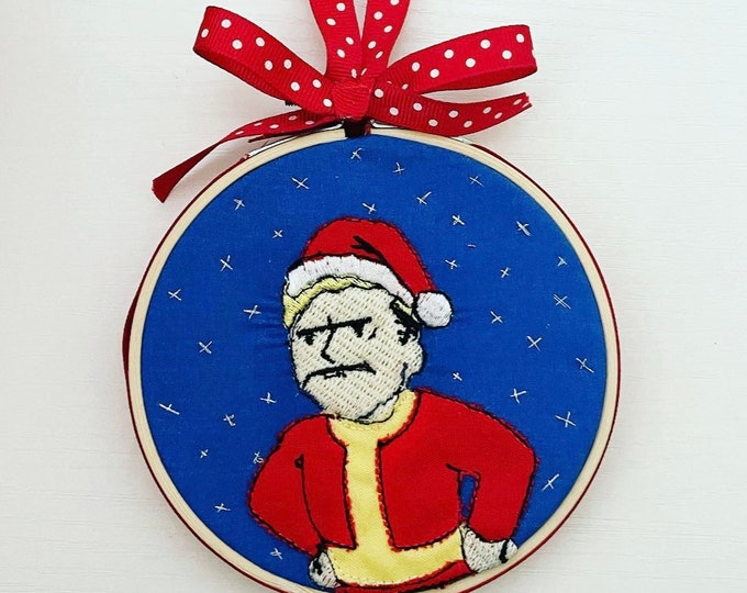 Vault Boy Fallout Christmas Ornament Embroidery Hoop Art - 4 Inch Hoop ...