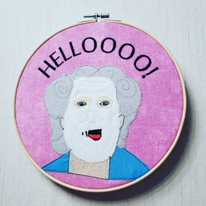 HELLOOOO! Mrs. Doubtfire Embroidery Hoop Art - 6 or 8 Inch Hoop Art or ...