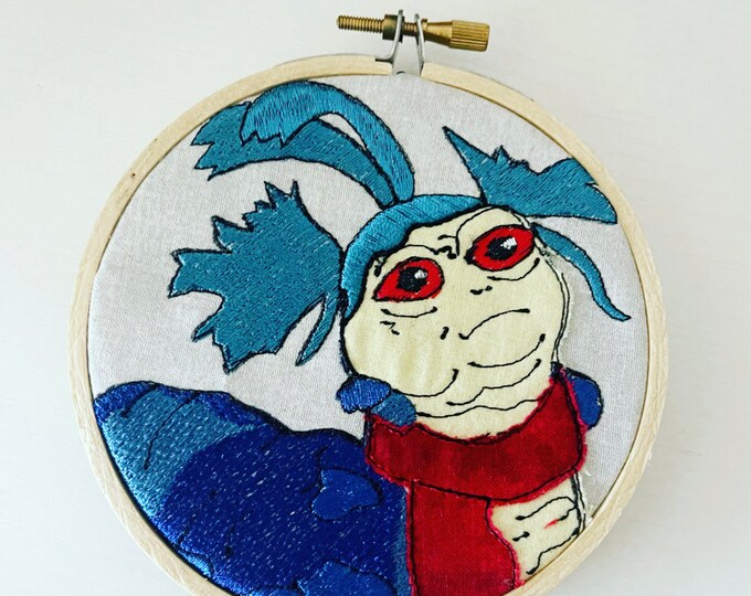 Labyrinth Worm - 4 Inch Embroidery Hoop Art - the Labyrinth Movie Worm ...