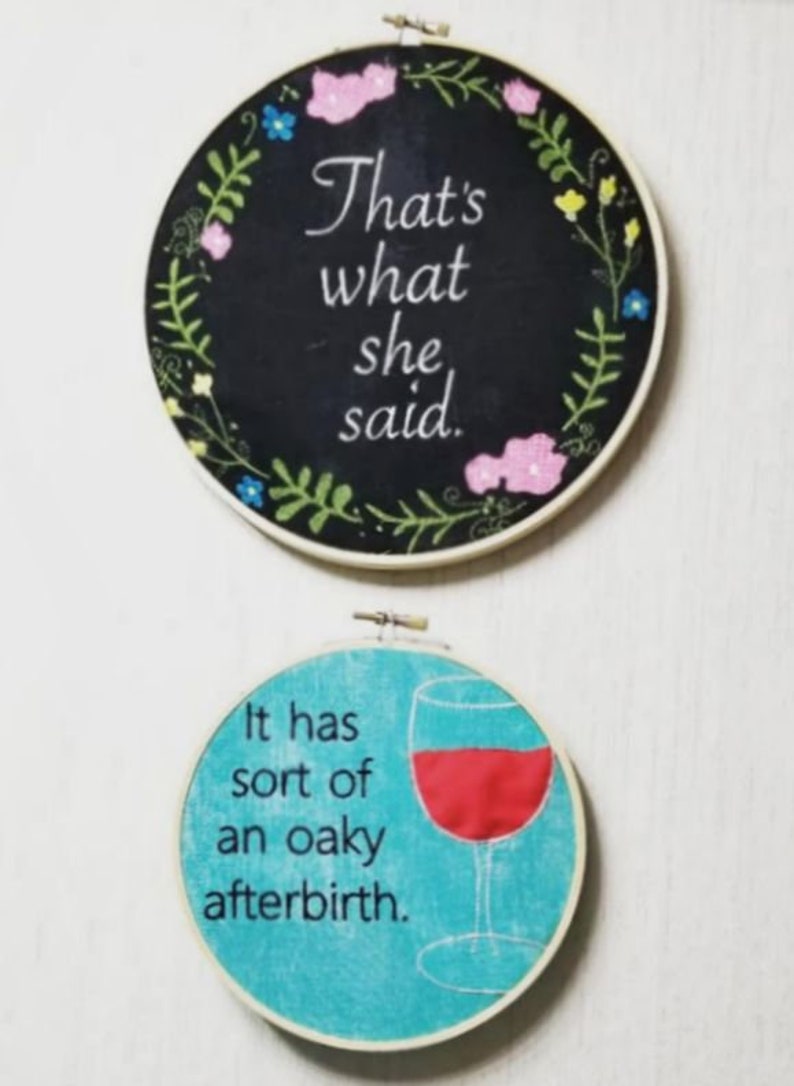 It Has Sort of an Oaky Afterbirth Hoop Art the Office - Etsy