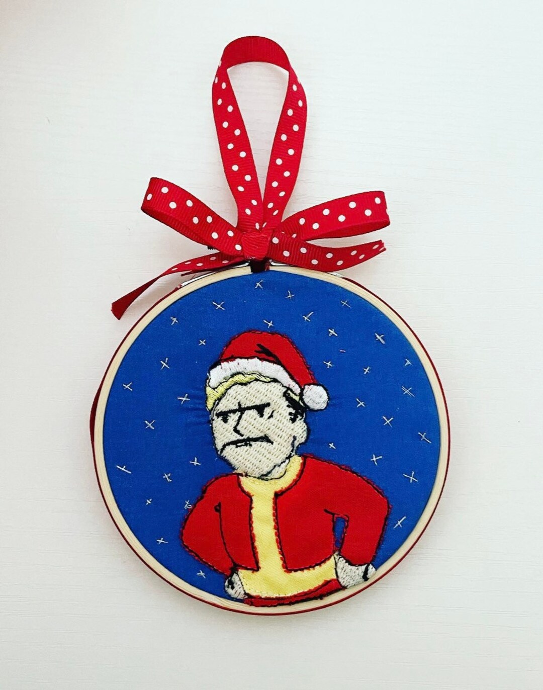 Vault Boy Fallout Christmas Ornament Embroidery Hoop Art - 4 Inch Hoop ...