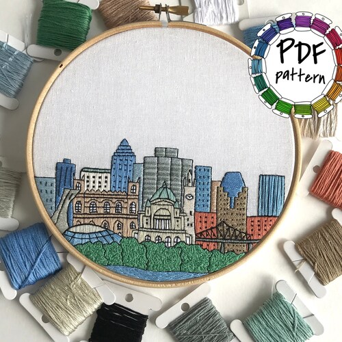 Quebec Canada. Hand Embroidery Pattern PDF. DIY. Embroidery - Etsy