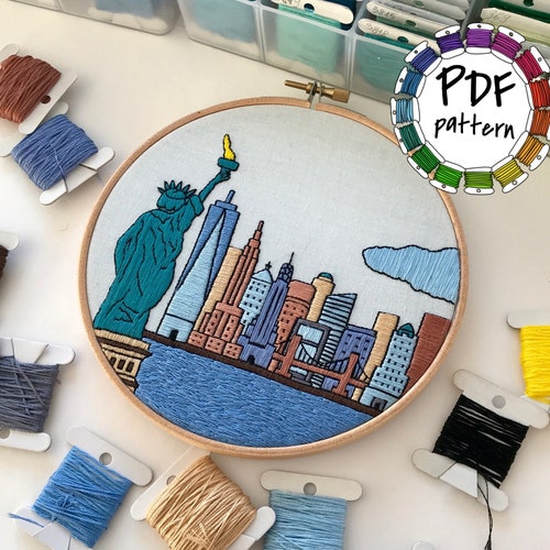Seattle WA United States. Hand Embroidery Pattern PDF. DIY. - Etsy