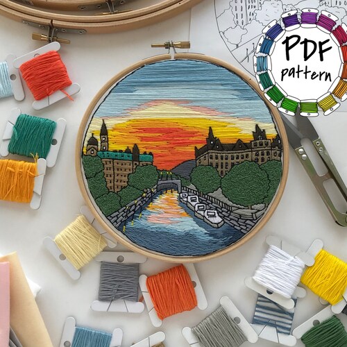 Montreal Canada. Hand Embroidery Pattern PDF. DIY. Embroidery - Etsy