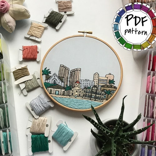 Helsinki Finland. Hand Embroidery Pattern PDF. Diy.embroidery | Etsy