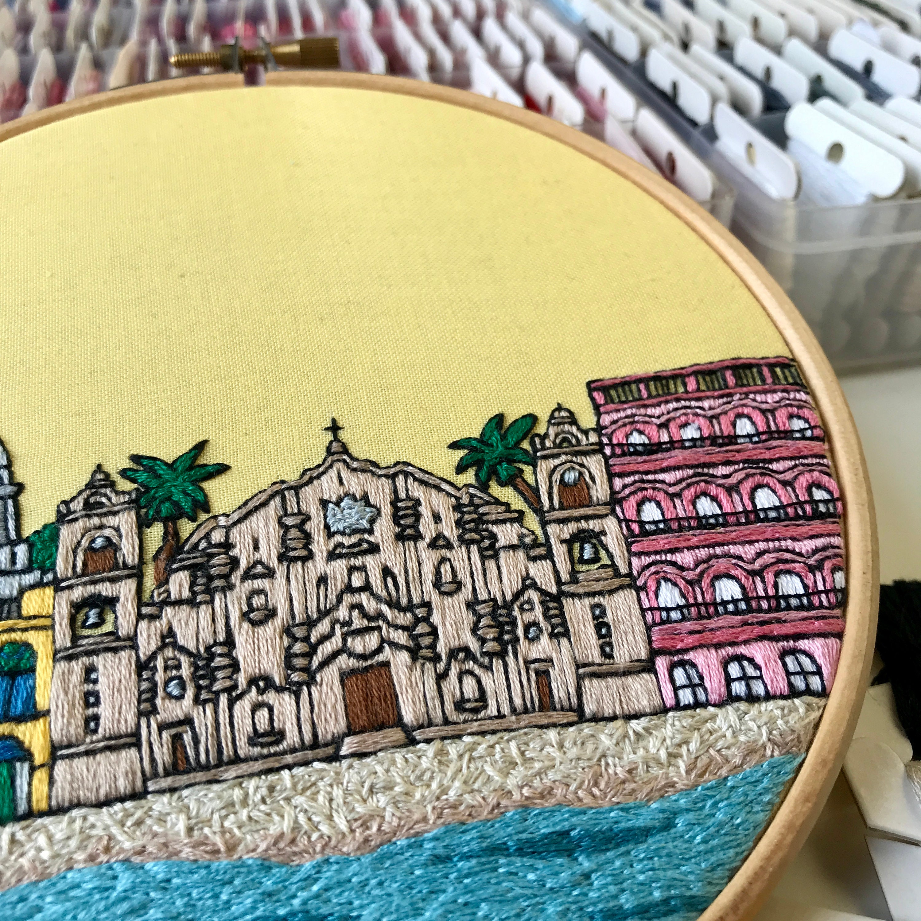 Havana Cuba. Hand Embroidery pattern PDF. Embroidery Hoop | Etsy