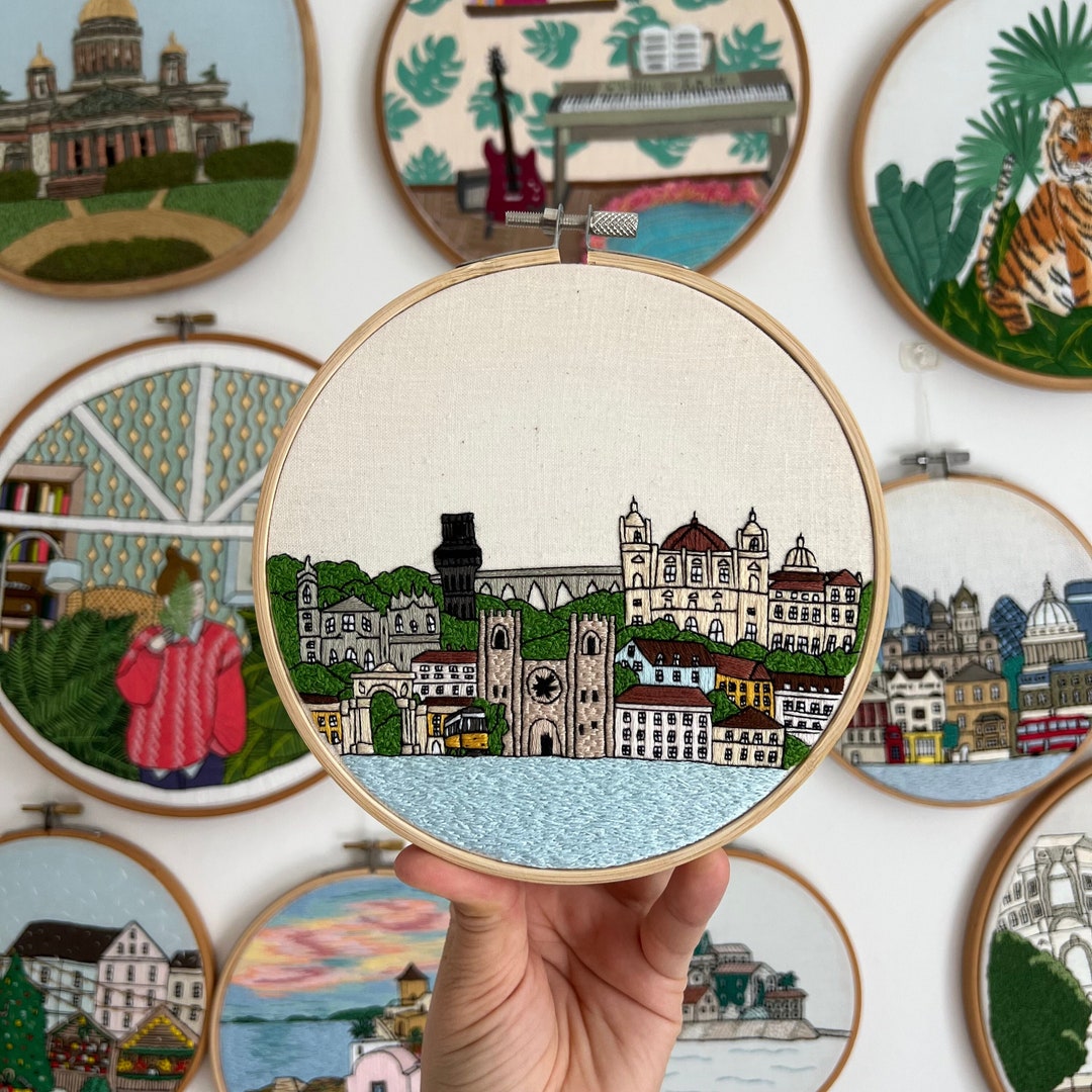 Hoop Art. Lisbon, Portugal. Embroidery Hoop, Hand Embroidery ...