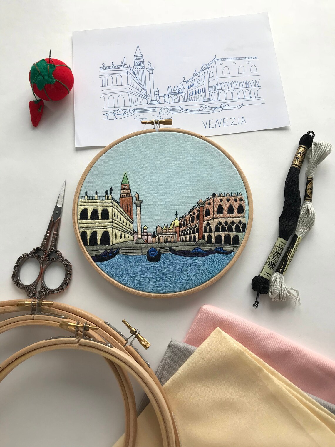 Venice Italy. Hand Embroidery Pattern PDF. DIY. Embroidery - Etsy Australia