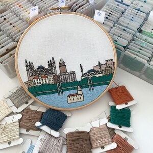 Istanbul, Turkey. Hand Embroidery Pattern PDF. DIY. Embroidery Hoop Art ...
