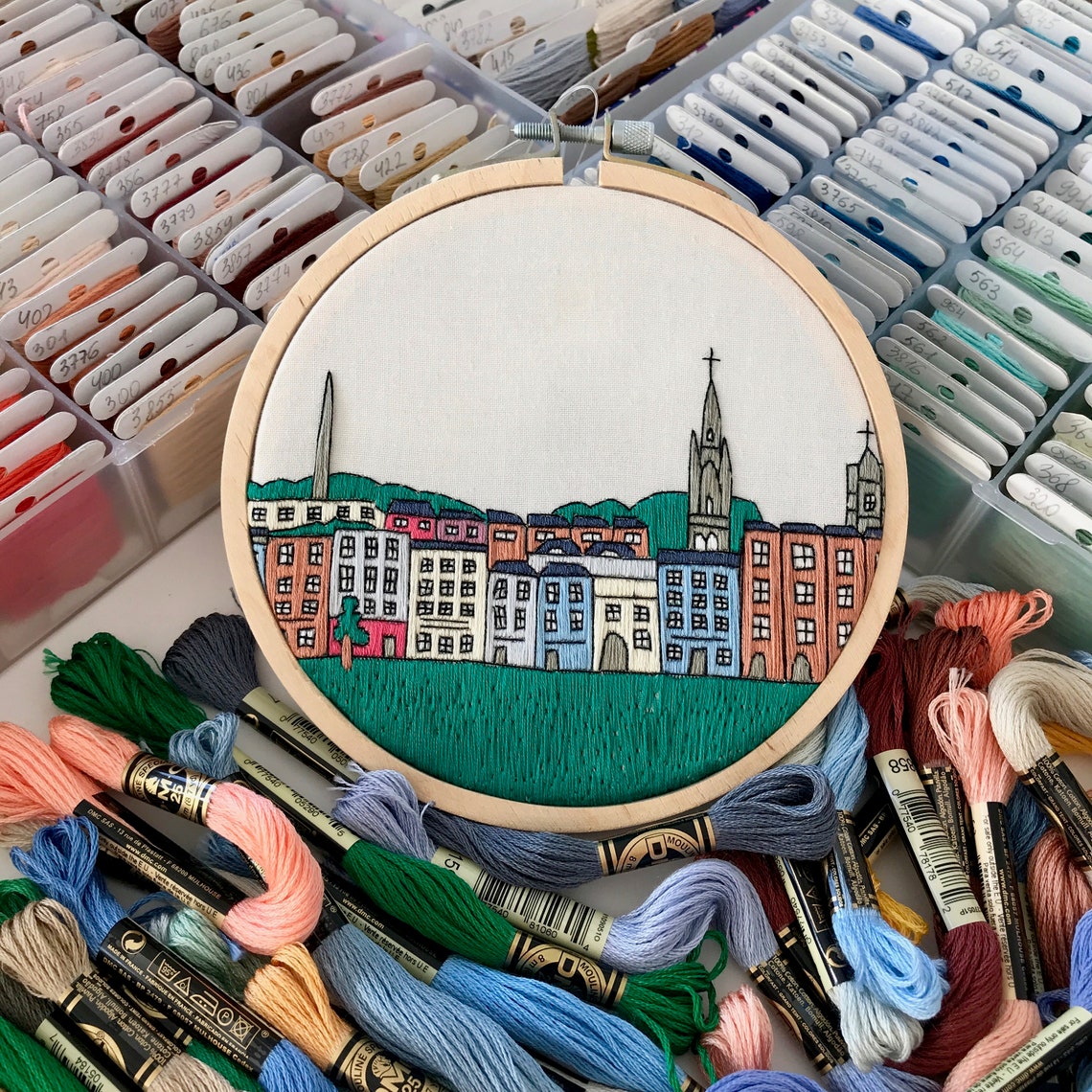 Dublin, Ireland. Hand Embroidery Pattern PDF. DIY. Embroidery Hoop Art ...