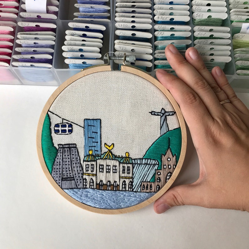 Rio de Janeiro Brazil. Hand Embroidery pattern PDF. DIY. - Etsy España