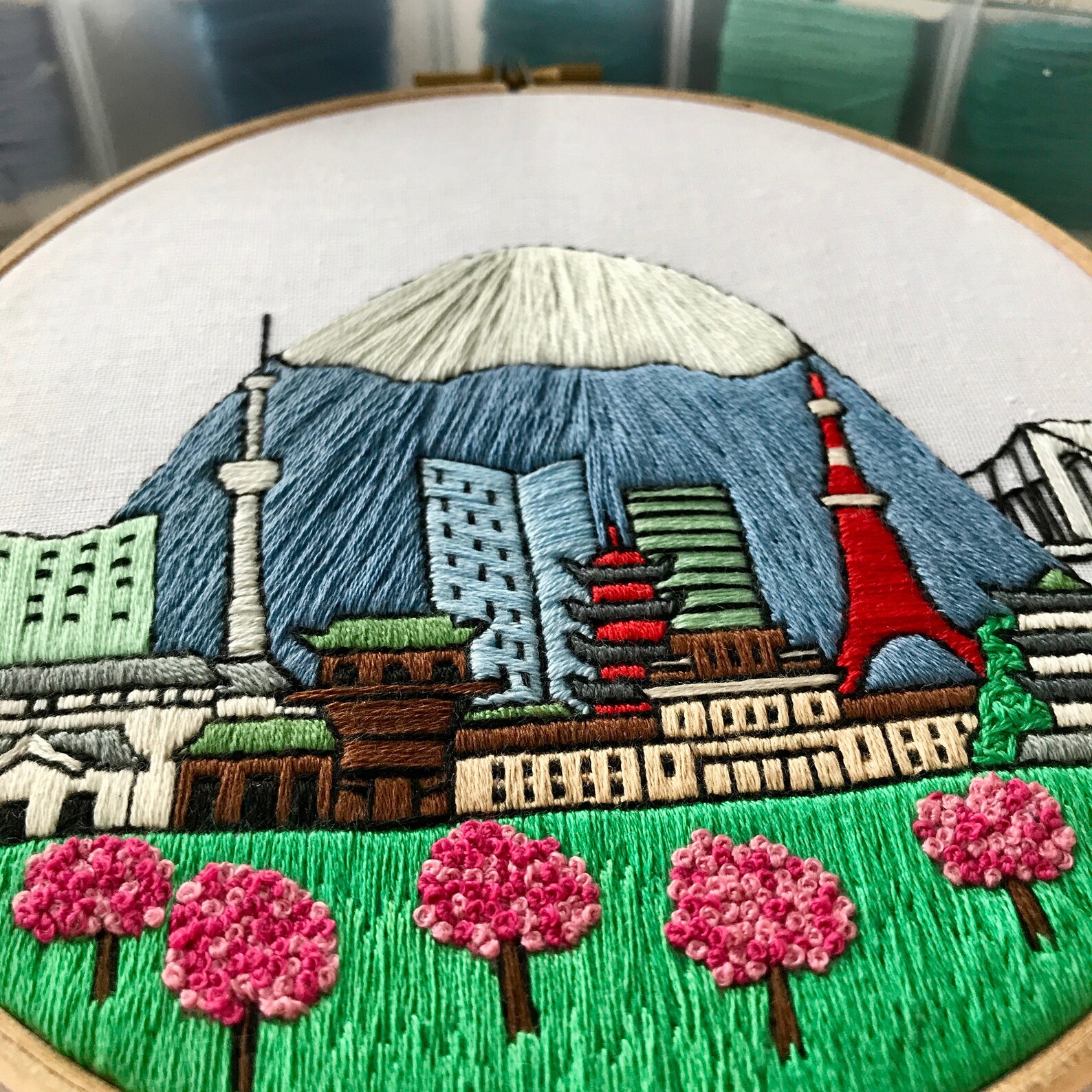 Tokyo Japan. Hand Embroidery Pattern PDF Embroidery Hoop Art. | Etsy