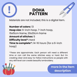 Doha, Qatar. Hand Embroidery Pattern PDF. DIY Embroidery Art ...