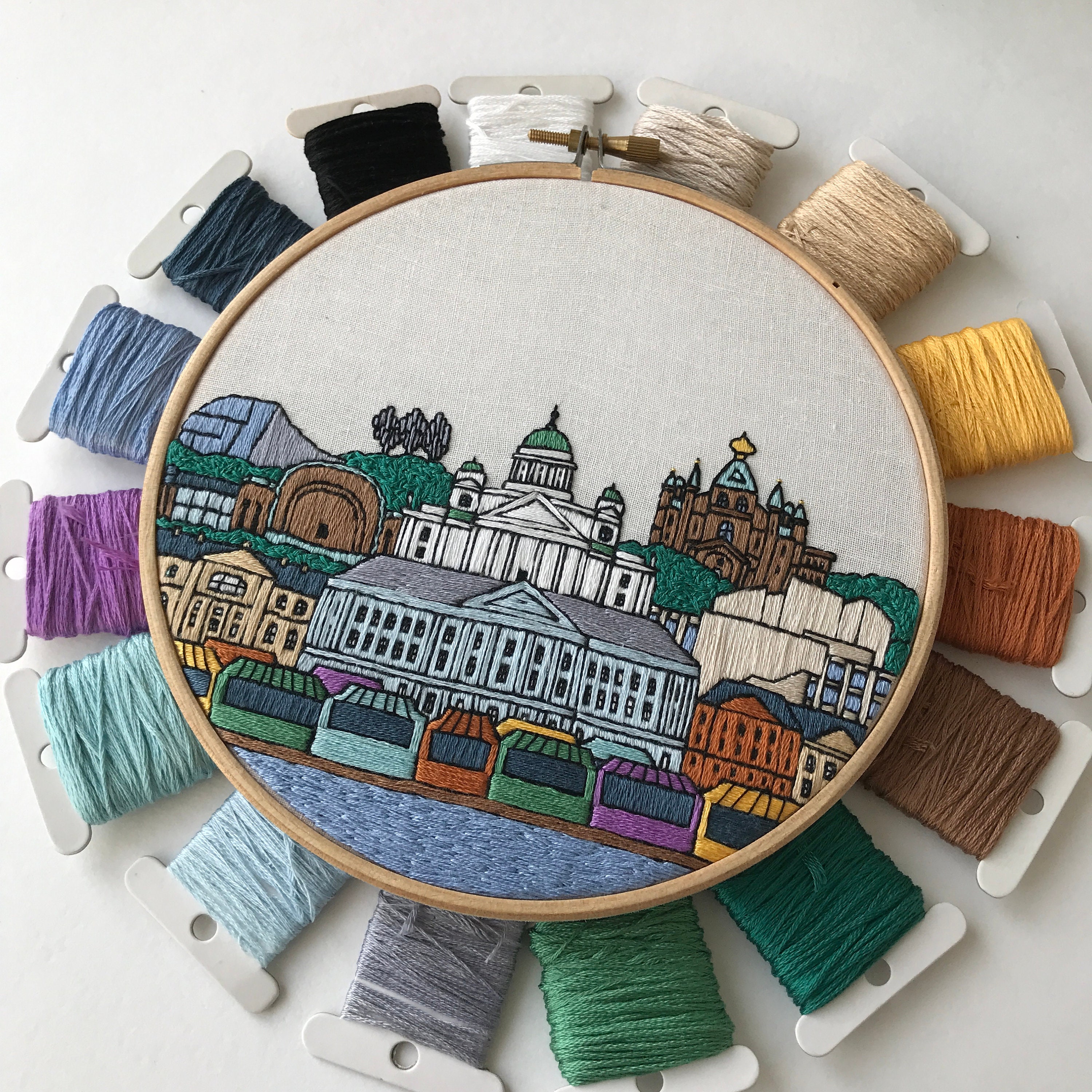 Helsinki Finland. Hand Embroidery Pattern PDF. Diy.embroidery | Etsy
