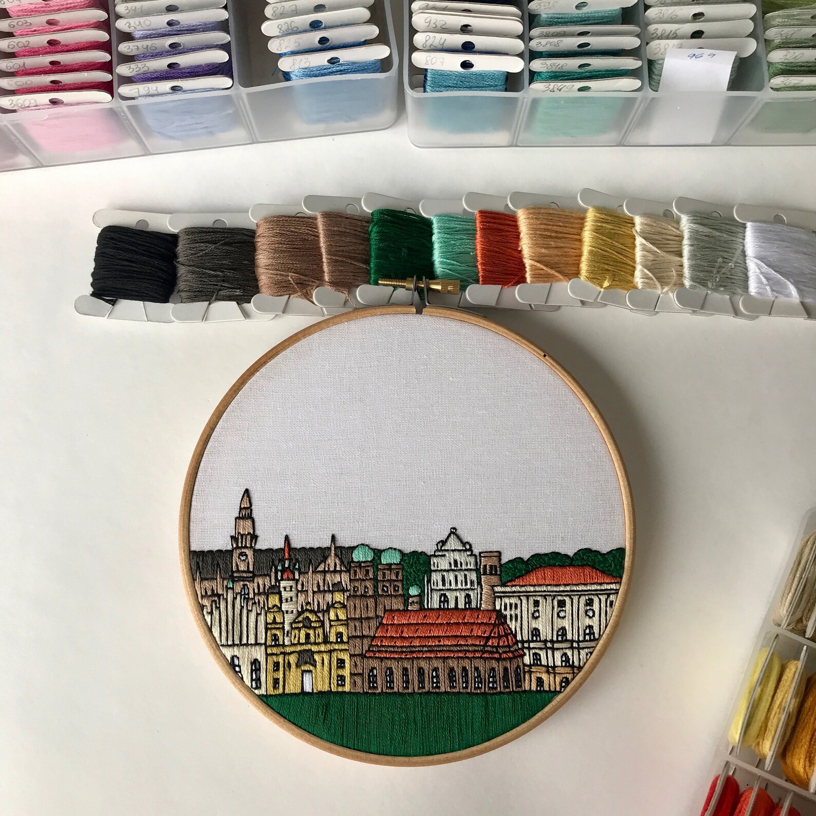 Munich Germany. Hand Embroidery Pattern PDF. Embroidery Hoop | Etsy