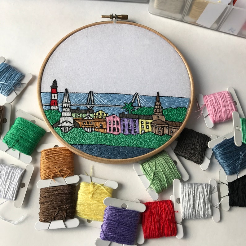 Charleston SC United States. Hand Embroidery Pattern PDF. - Etsy