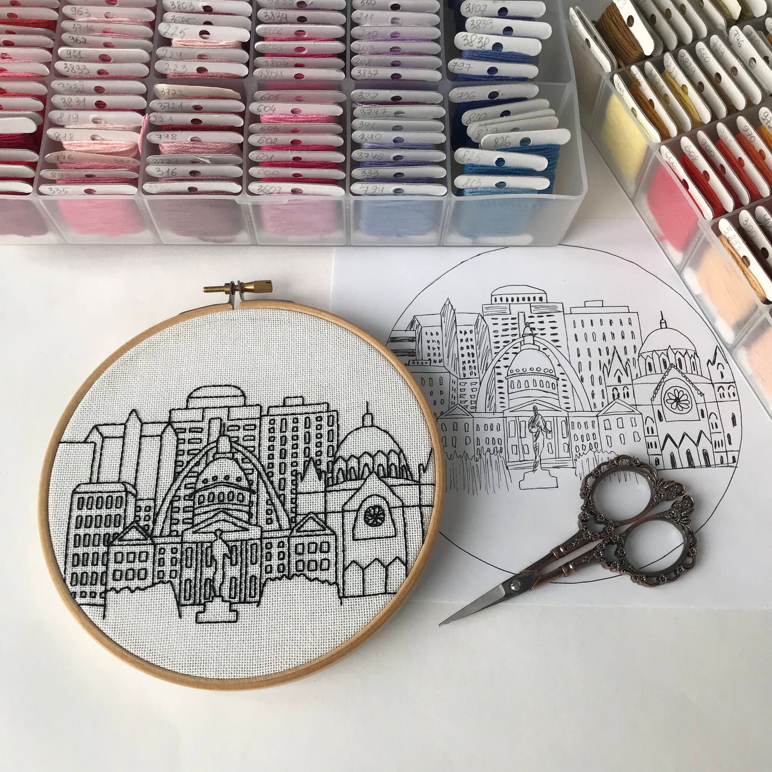 St. Louis MO United States. Hand Embroidery Pattern PDF. - Etsy